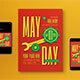 Orange Modern Mayday Flyer Set, Print Templates | GraphicRiver