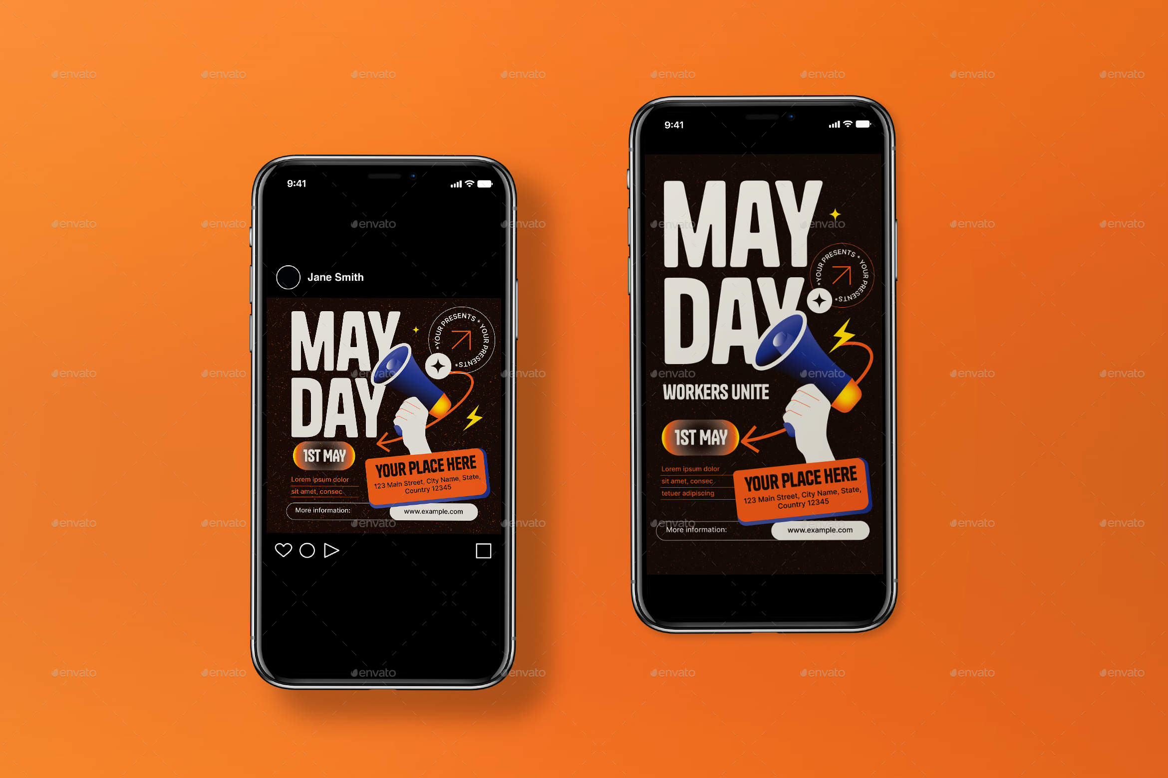 Black 3D May Day Flyer Set, Print Templates | GraphicRiver