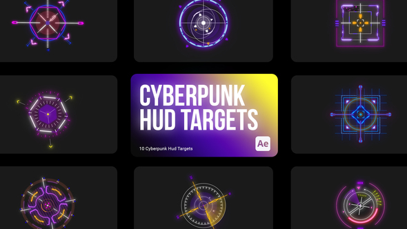 Cyberpunk HUD Targets for After Effects, After Effects Project Files