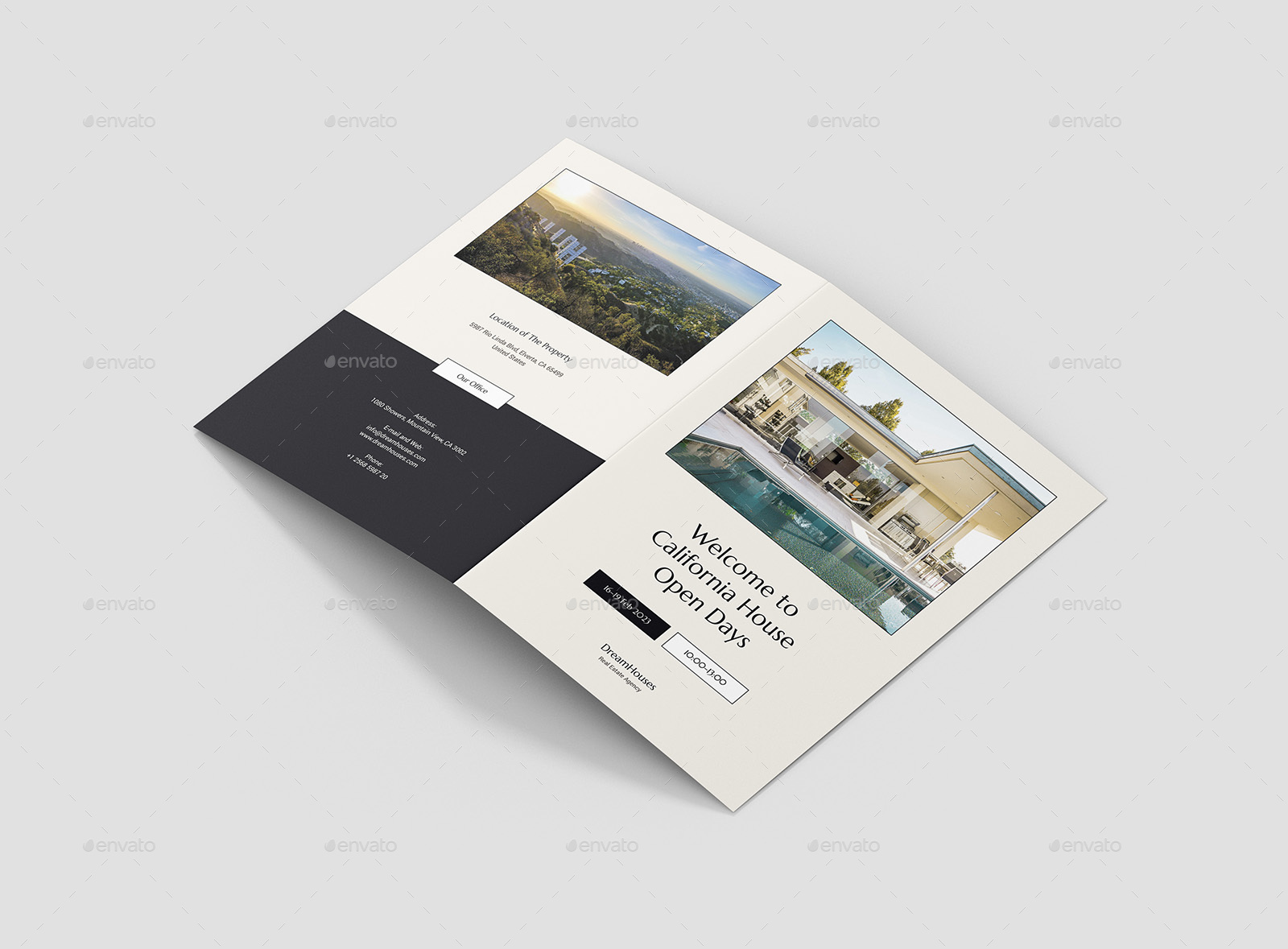 Real Estate Open House Brochure Bi-Fold Template, Print Templates ...