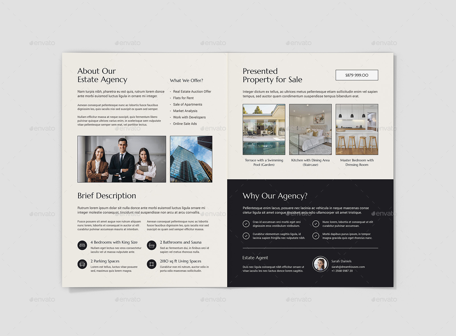 Real Estate Open House Brochure Bi-Fold Template, Print Templates ...