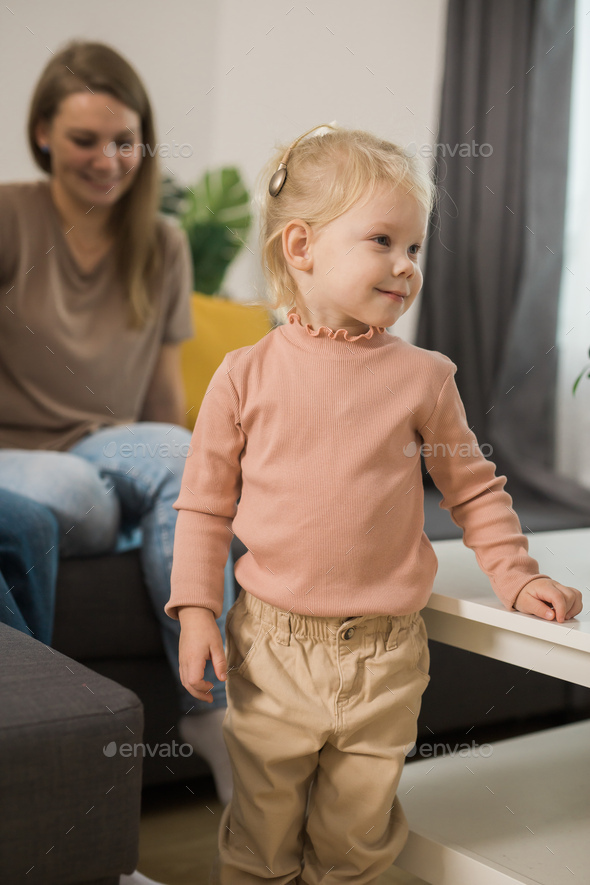 Cochlear implant system. Installation cochlear implant on child girl ...