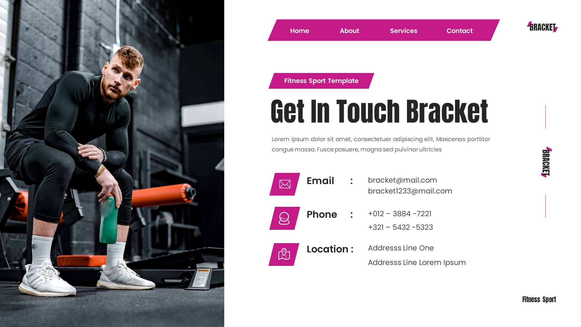Bracket - Fitness Sport & Gym Google Slides Template, Presentation ...
