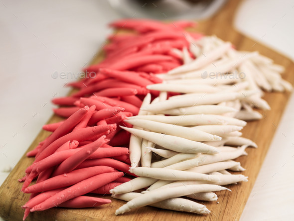 Raw Red and White (Merah Putih) Cenil, Jajanan Pasar or Traditional ...