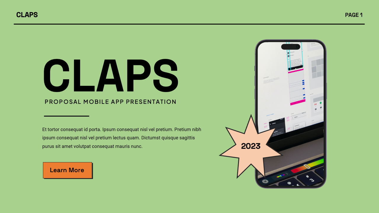 Claps - Mobile Proposal PowerPoint Template, Presentation Templates