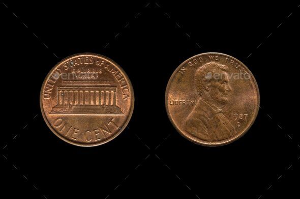 Coin of the United States dollar cent denominations. US money obverse ...