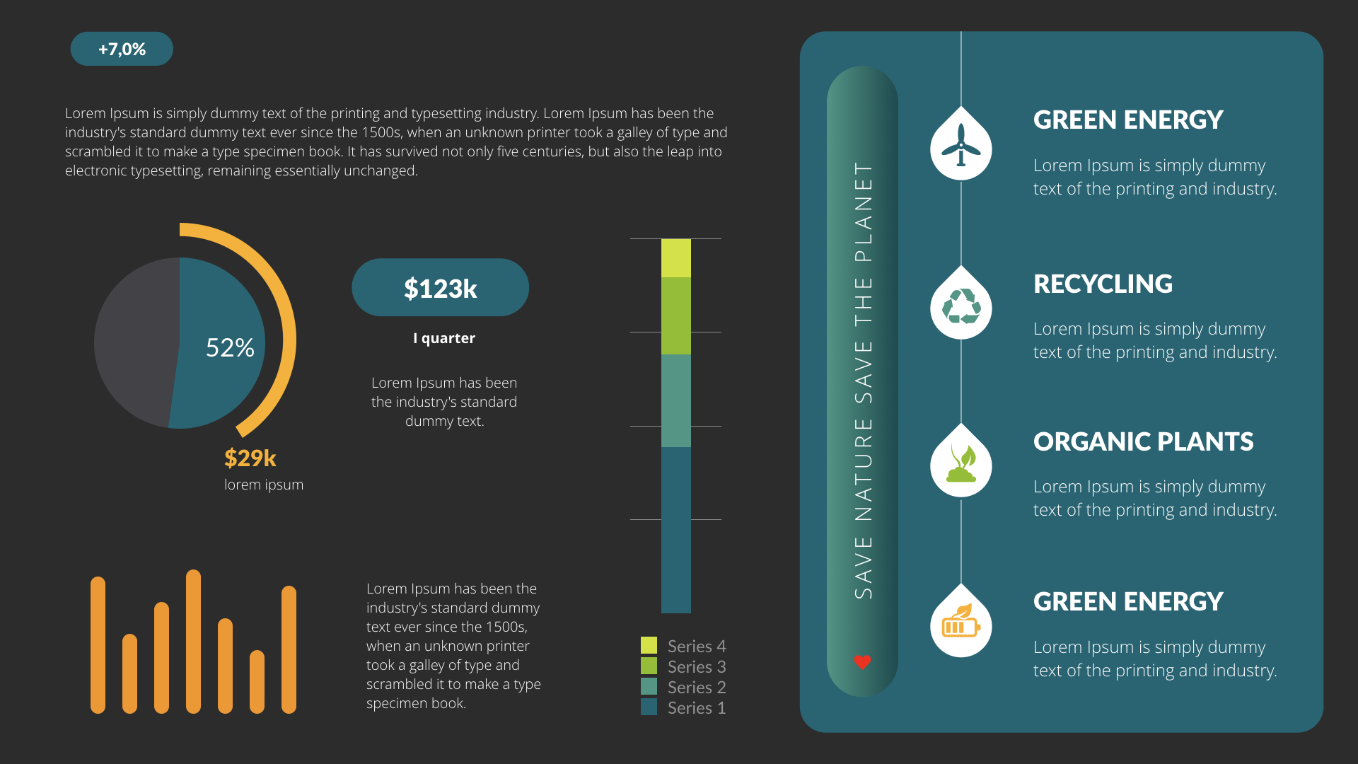Green Dashboards Keynote Presentation Template, Presentation Templates