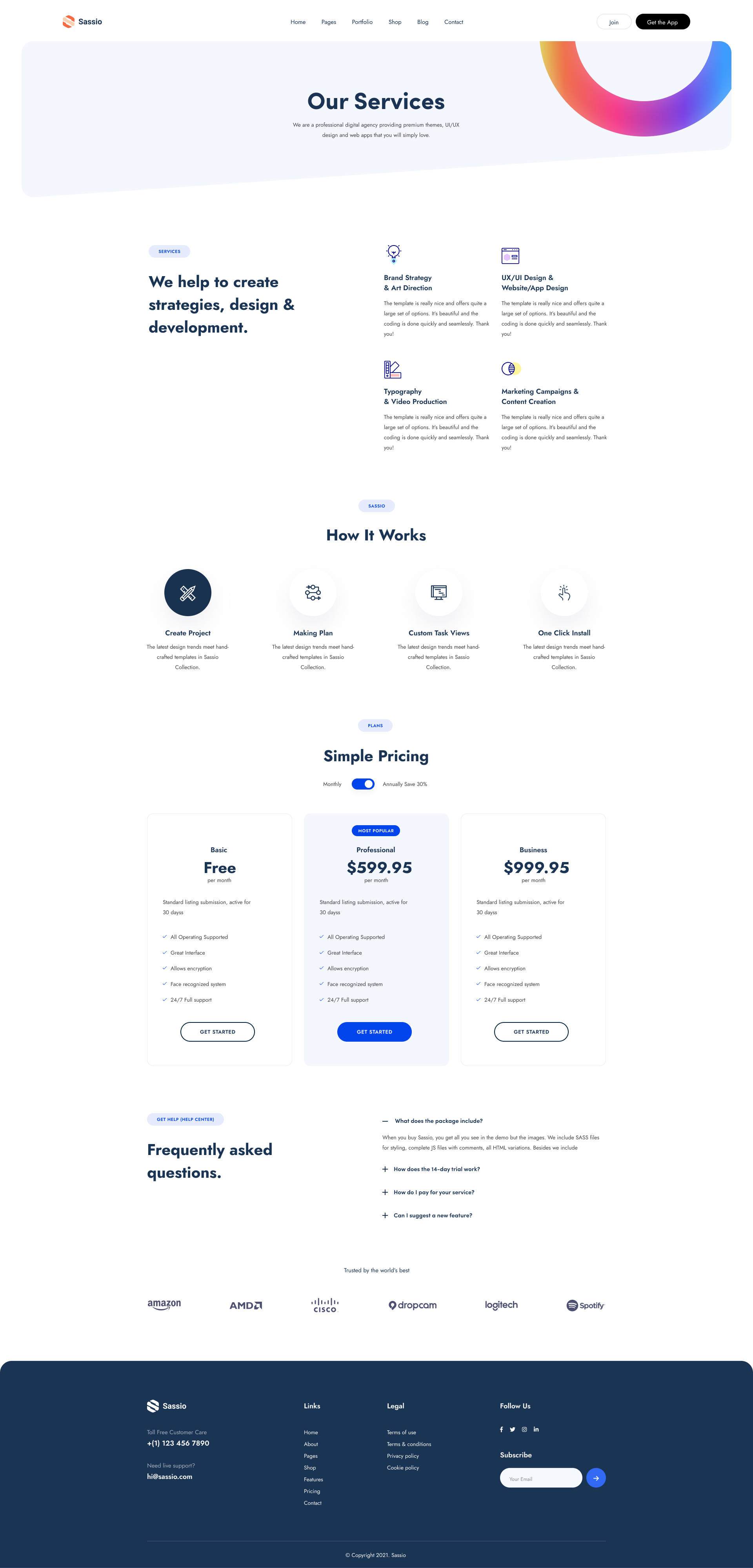 Sassio - App, SaaS, Software, Startup, Agency Figma Template by CreativeLayers