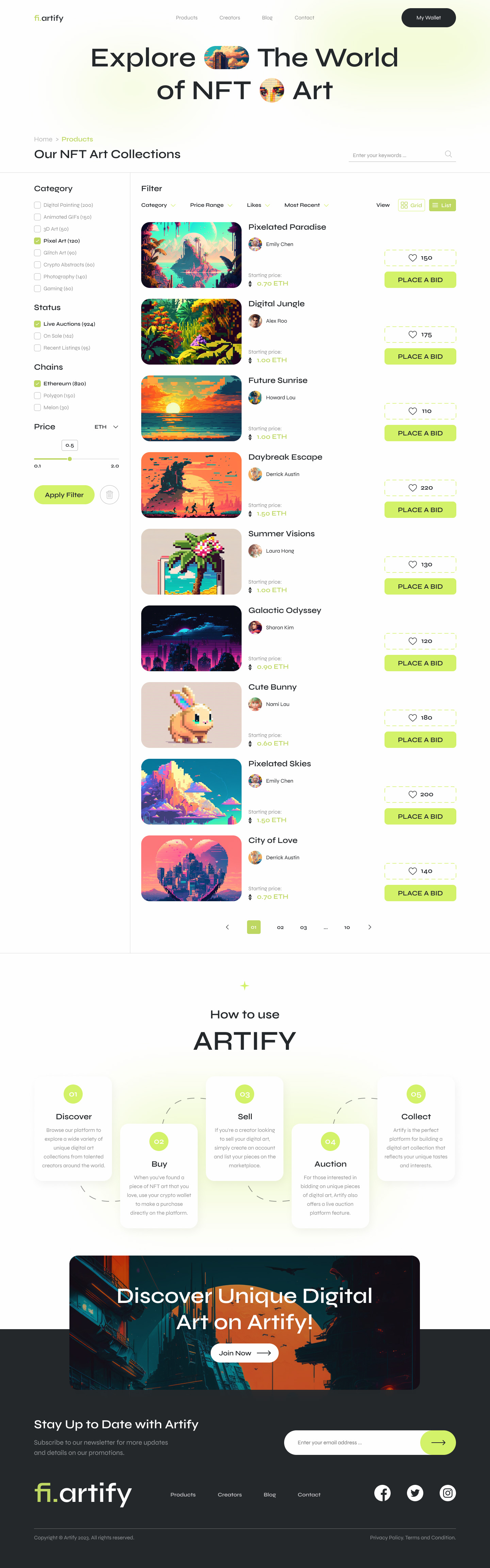Artify - NFT Marketplace Figma Template by peterdraw | ThemeForest