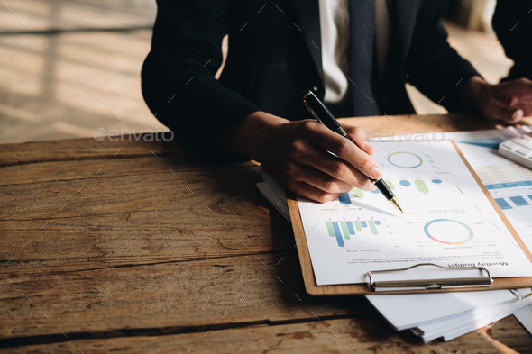 Business creative coworkers team Meeting Discussing showing the results ...