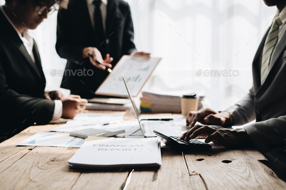 Business creative coworkers team Meeting Discussing showing the results ...