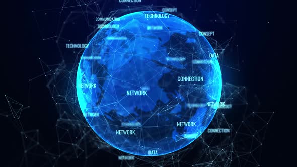 3D technology earth from space altcoin word concept. , Motion Graphics