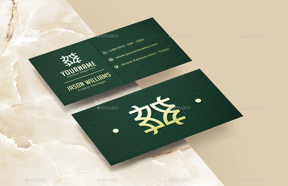 Stylish Green and Gold Business Card, Print Templates | GraphicRiver