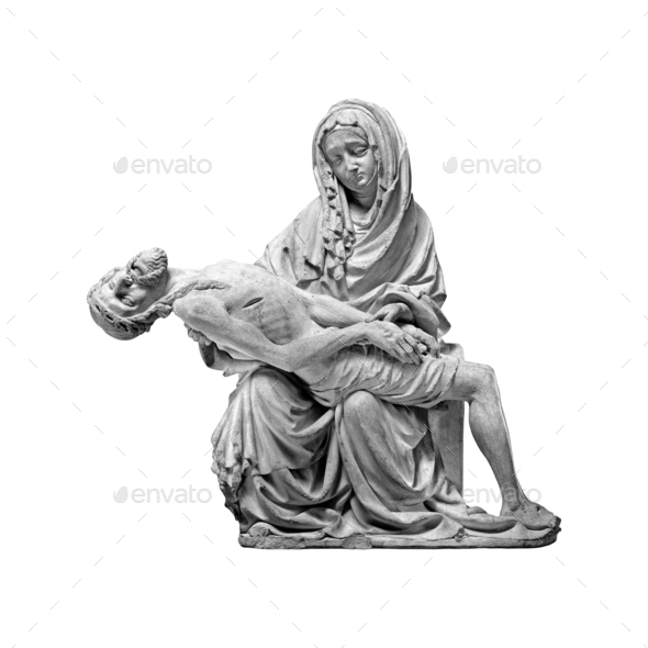 Pieta the body of Jesus on the lap of his mother Mary after the ...