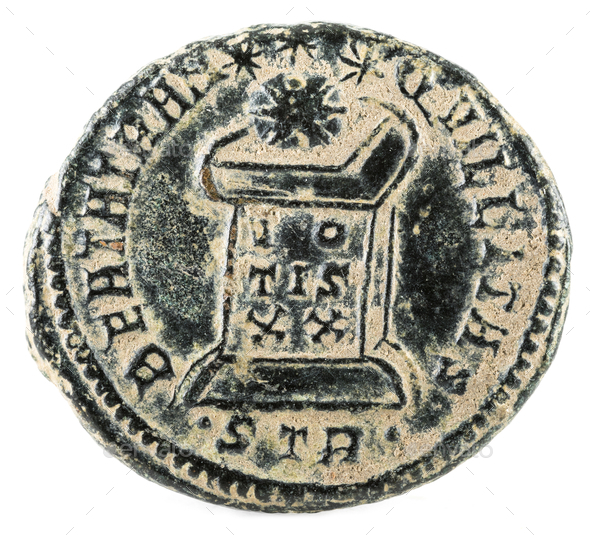 Ancient Roman copper coin of Emperor Constantine I Magnus, Reverse ...