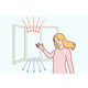 Woman Points to Open Window Recommending Regular, Vectors | GraphicRiver