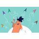 Confused Man with Arrows Facing Different, Vectors | GraphicRiver