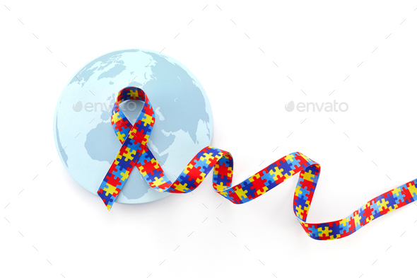 World Autism awareness and pride day or month with Puzzle pattern ...