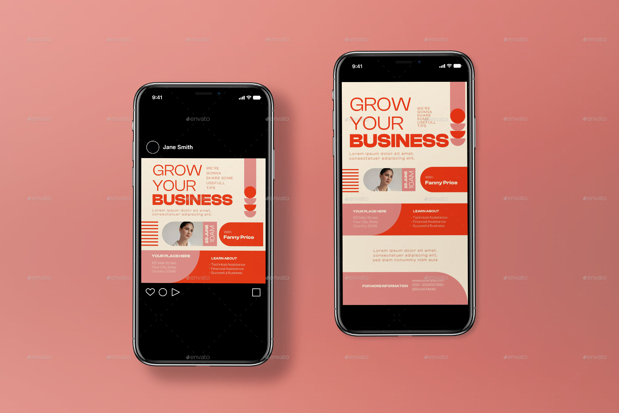 Beige Geometric Business Flyer Set, Print Templates | GraphicRiver