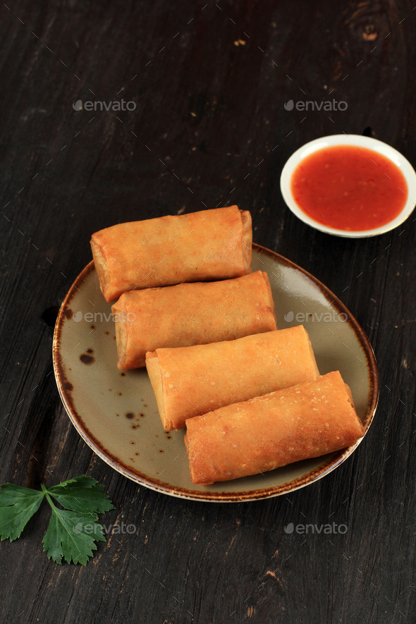 Crispy Chinese Spring Roll Stock Photo by ikadapurhangus | PhotoDune