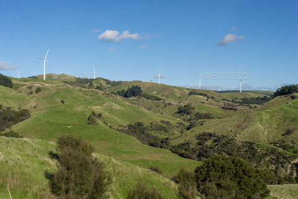 Te Apiti Wind Farm in the Tararua Ranges in New Zealand Stock Photo by ...