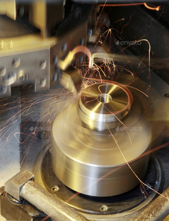 High technology CNC lathe metal cutting Stock Photo by safakc1 | PhotoDune
