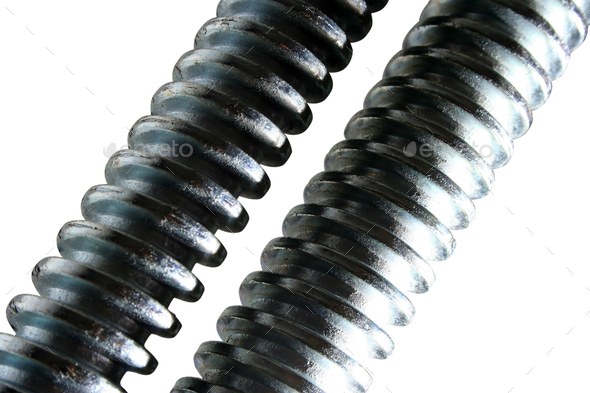 Newly manufactured large screws. Close up. Stock Photo by safakc1
