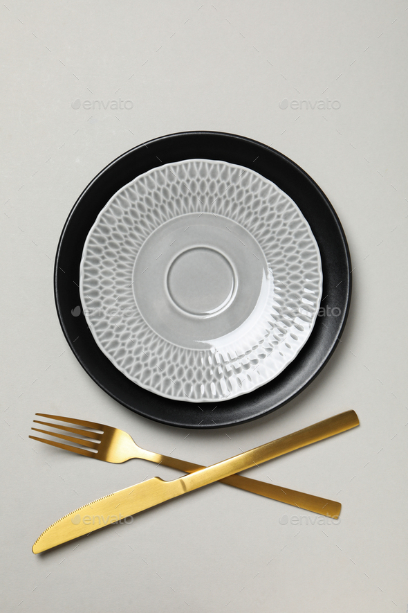Empty plate, composition for minimal and minimalism concept Stock Photo ...