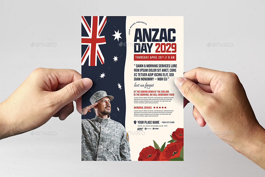 Anzac Day Flyer Template, Print Templates | GraphicRiver