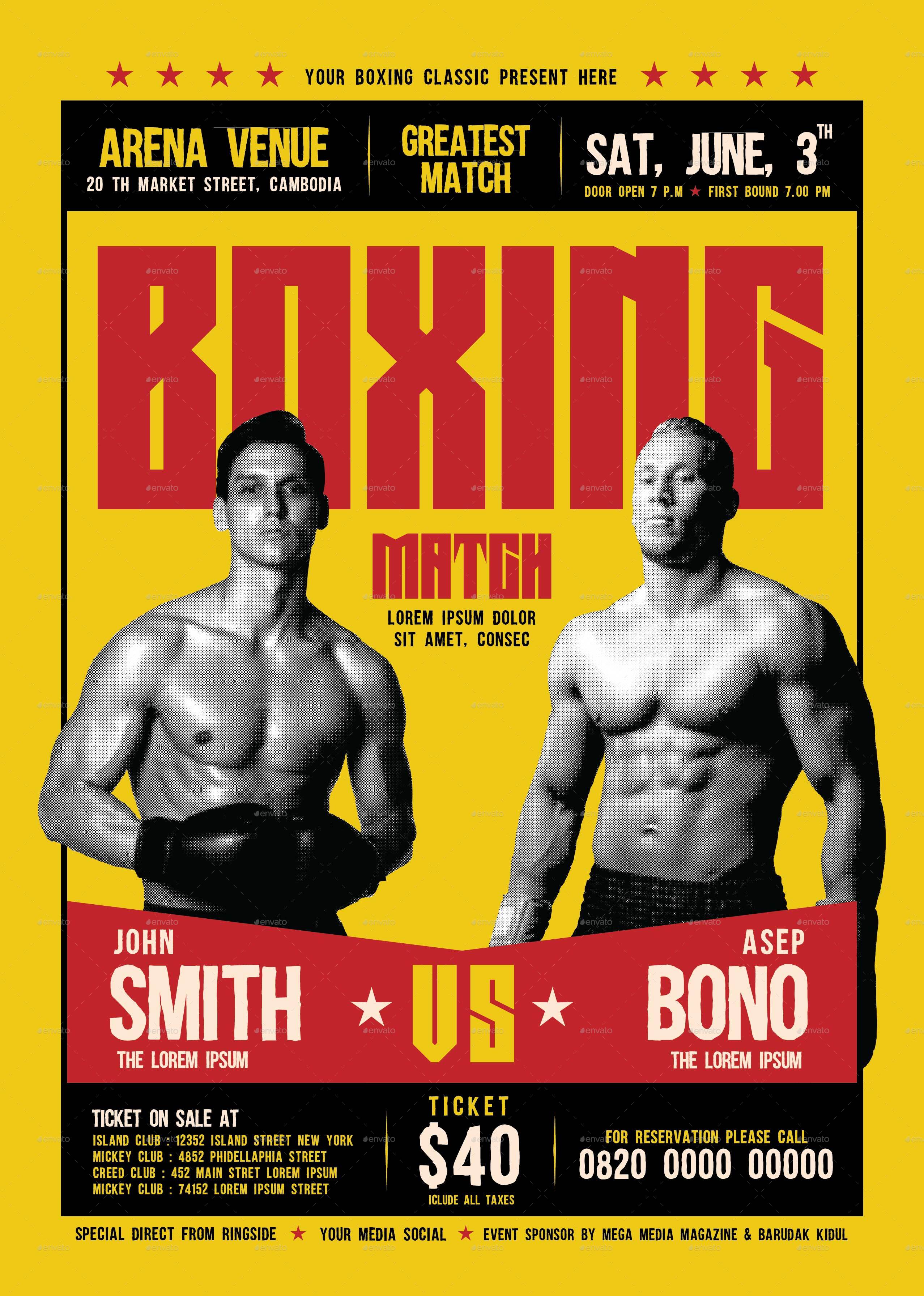 Old Vintage Boxing Flyer, Print Templates | GraphicRiver