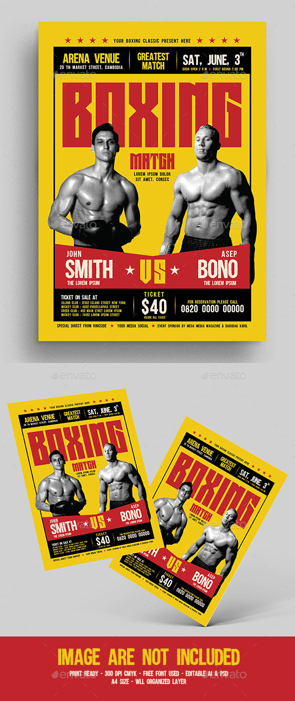 Old Vintage Boxing Flyer, Print Templates | GraphicRiver