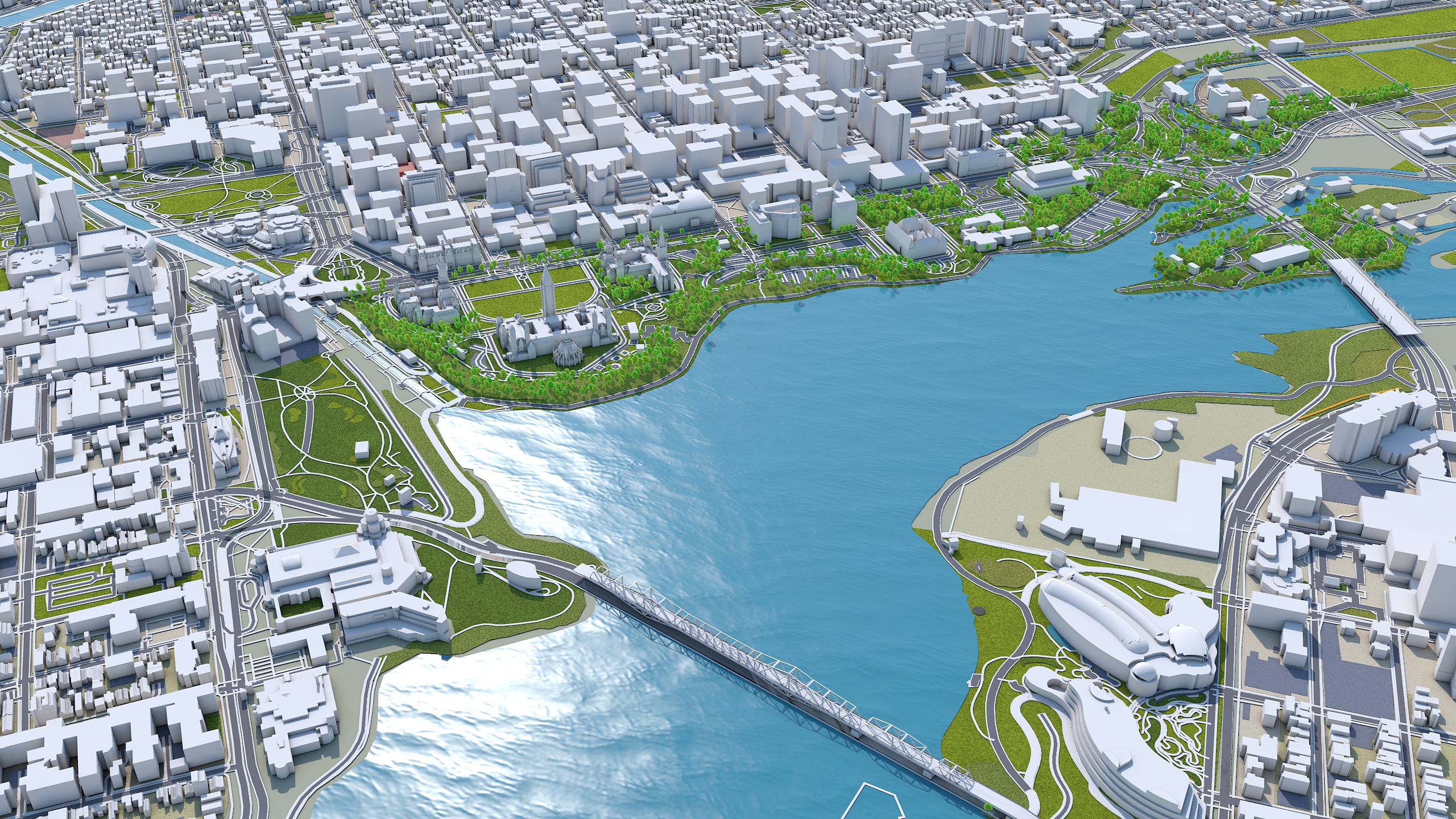Ottawa City Canada 3D Model 100km by TurboCG | 3DOcean