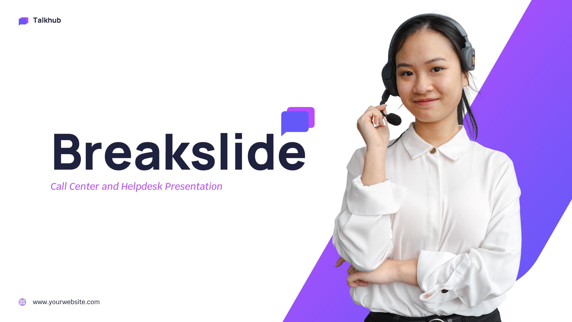 Talkhub - Call Center & Helpdesk PowerPoint Template, Presentation ...