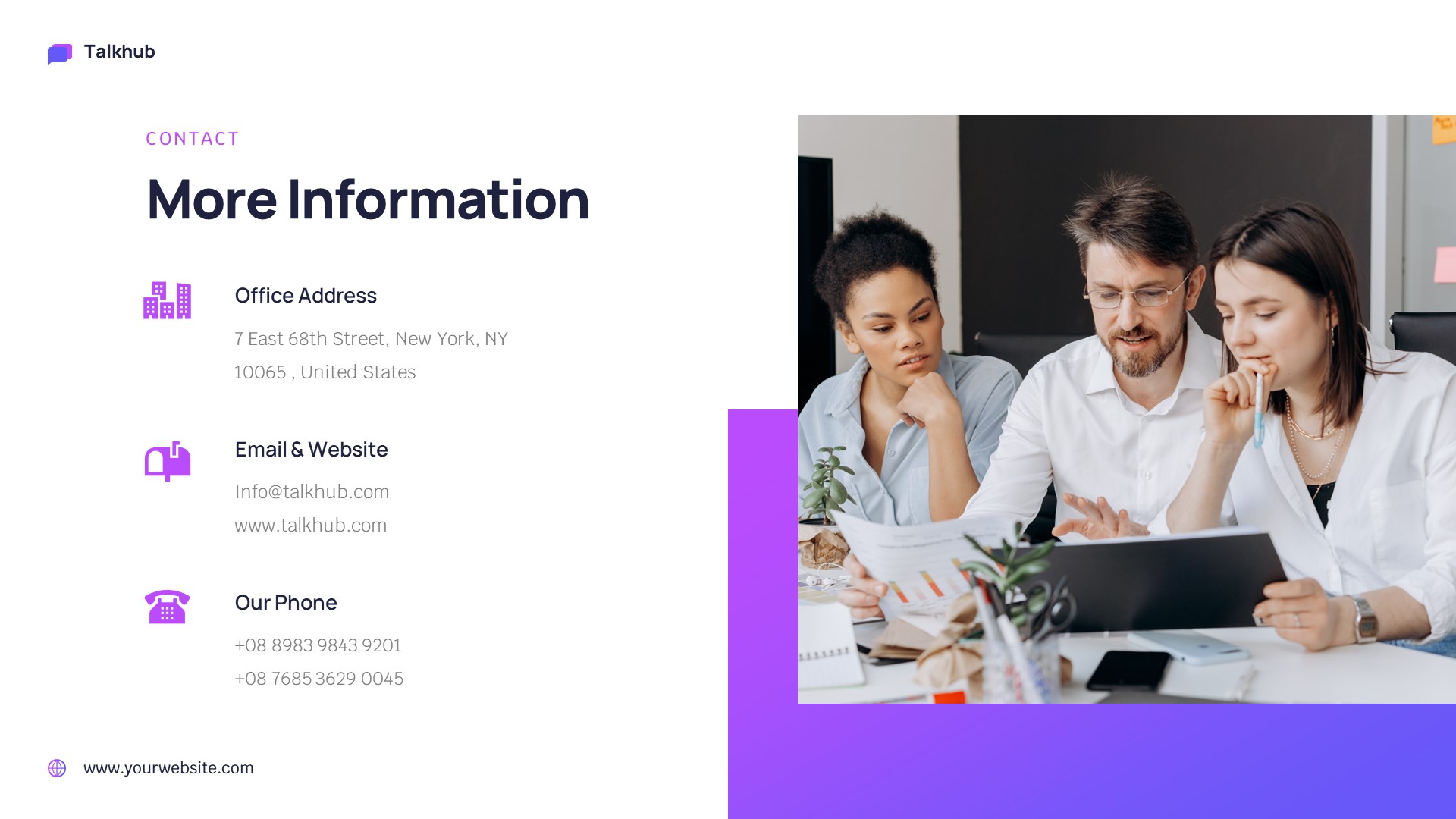 Talkhub - Call Center & Helpdesk PowerPoint Template, Presentation ...
