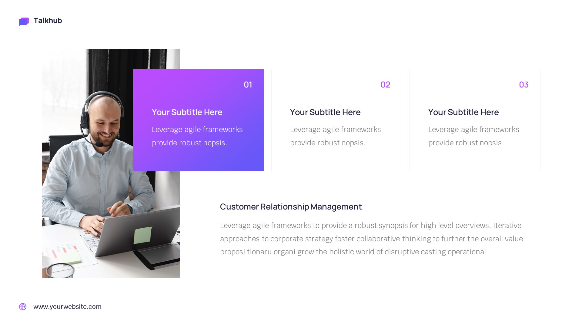 Talkhub - Call Center & Helpdesk PowerPoint Template, Presentation ...