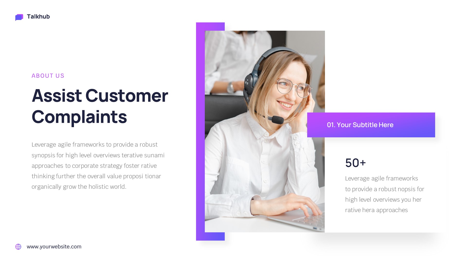 Talkhub - Call Center & Helpdesk PowerPoint Template, Presentation ...