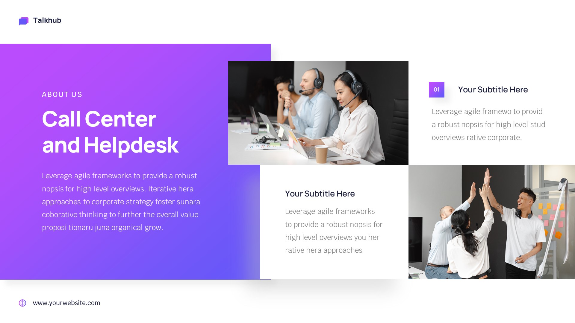 Talkhub - Call Center & Helpdesk PowerPoint Template, Presentation ...