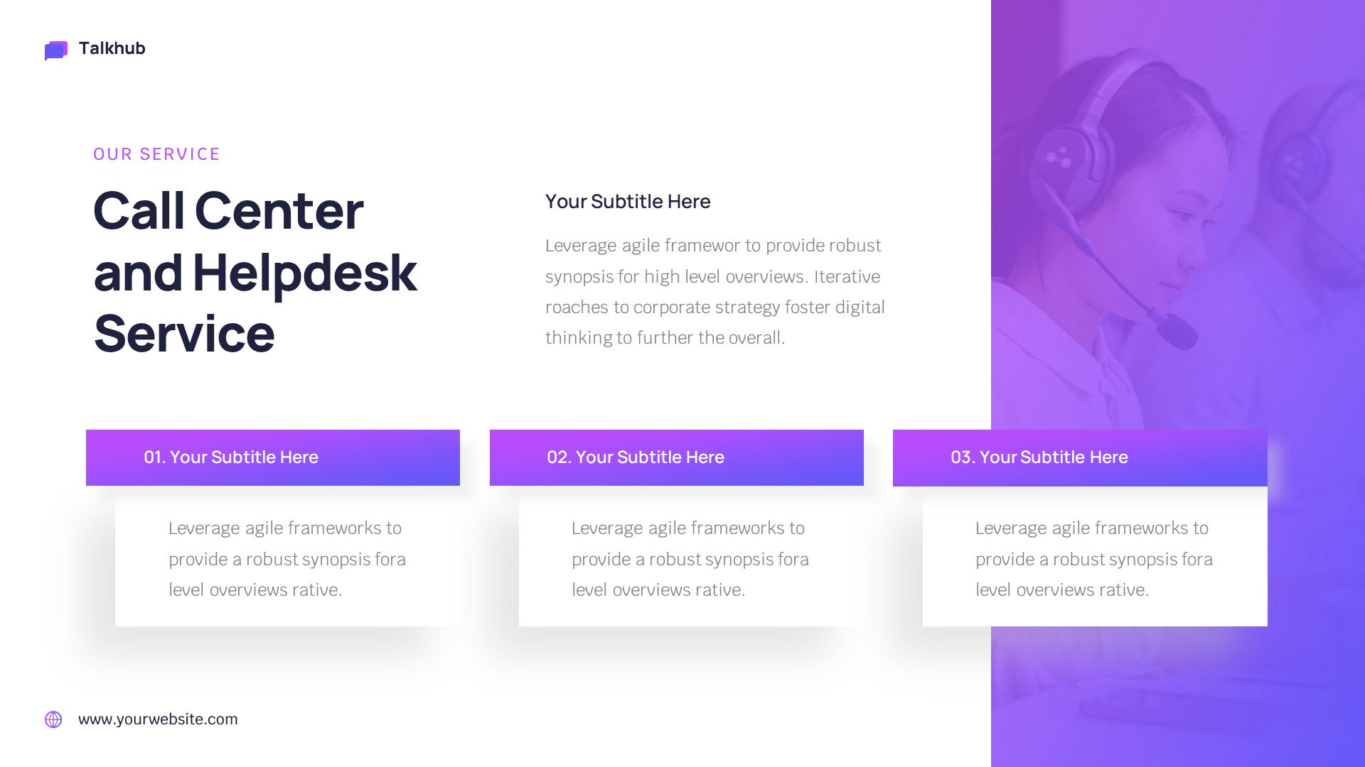 Talkhub - Call Center & Helpdesk Google Slides Template, Presentation ...