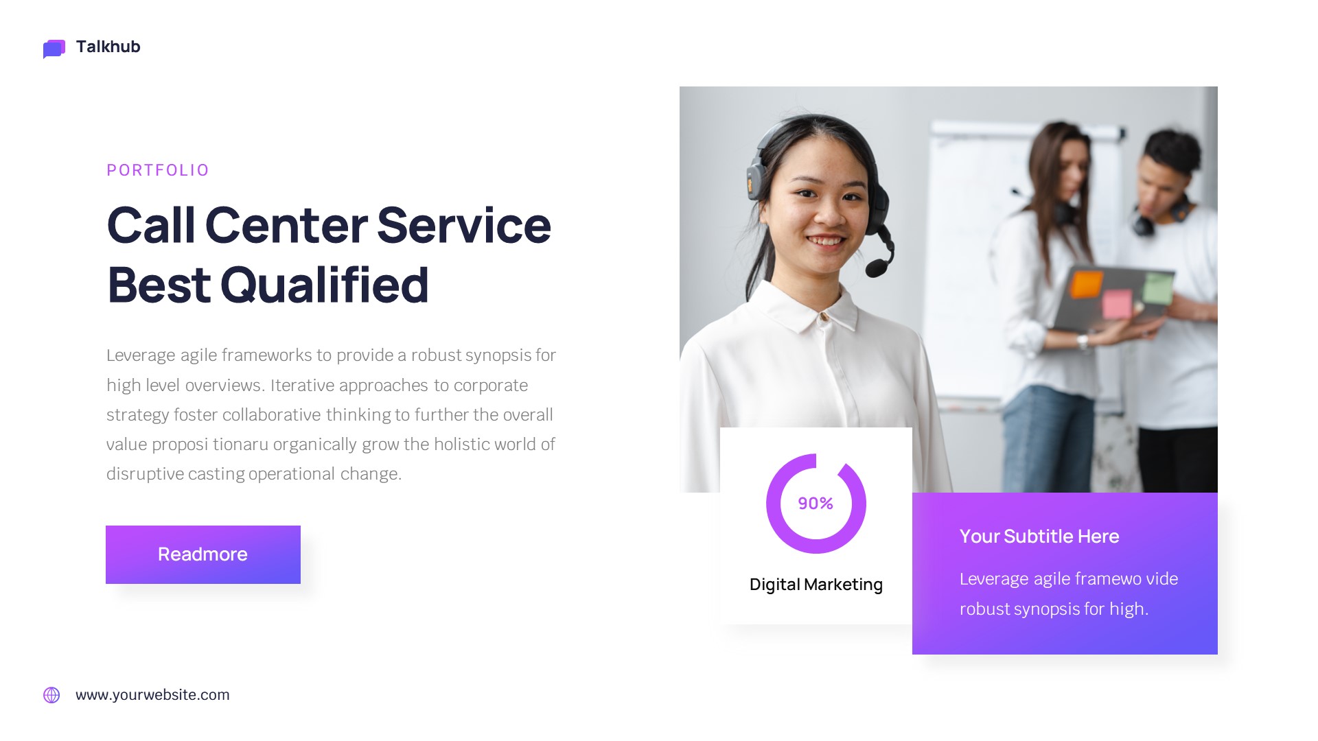 Talkhub - Call Center & Helpdesk Google Slides Template, Presentation ...