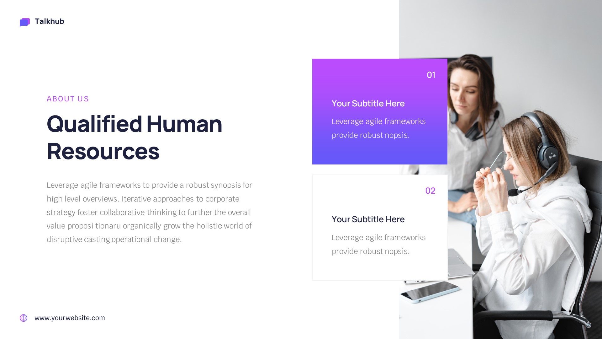 Talkhub - Call Center & Helpdesk Google Slides Template, Presentation ...