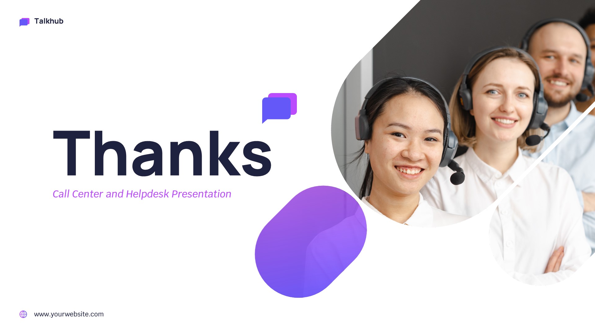 Talkhub - Call Center & Helpdesk Google Slides Template, Presentation ...