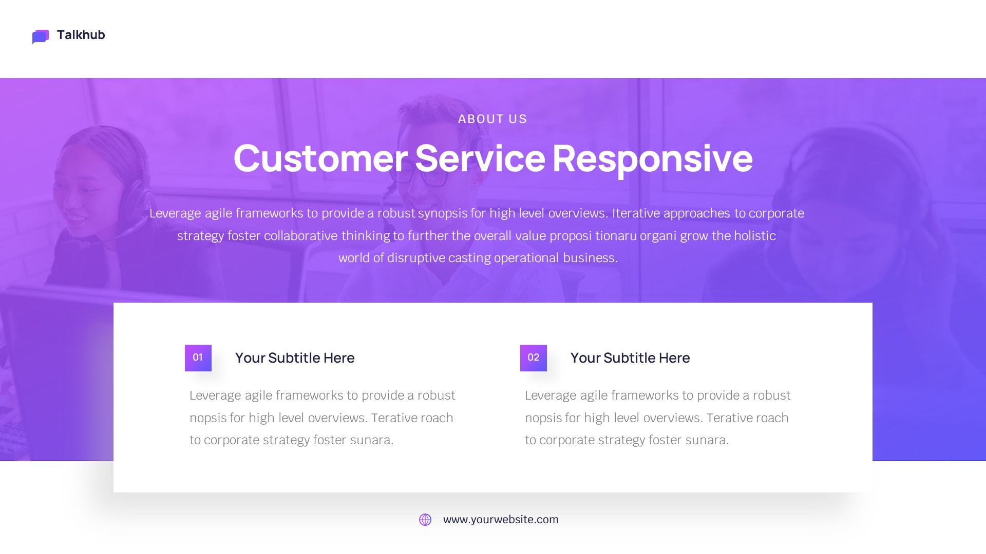 Talkhub - Call Center & Helpdesk Google Slides Template, Presentation ...
