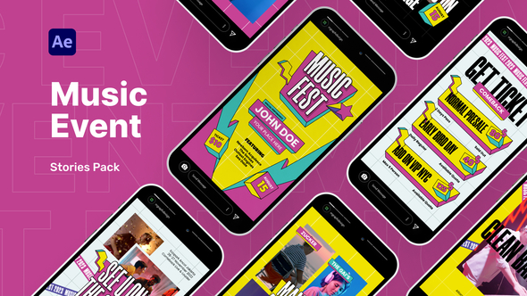 Music Event Stories Pack Video Display After Effect Template, After ...