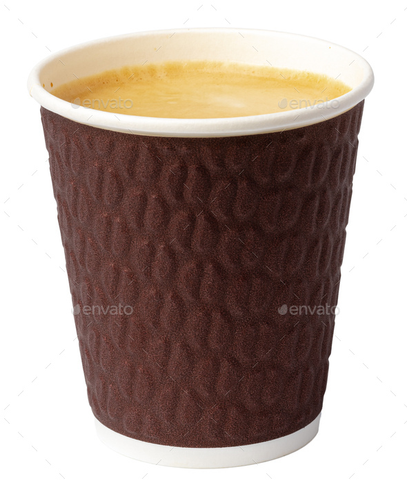 Paper cup of coffee isolated on white background Stock Photo by ...