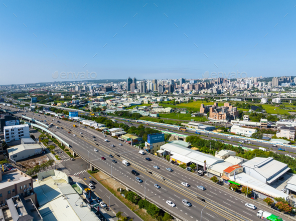Taichung, Taiwan 24 October 2022: Aerial view of Taichung city with ...