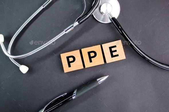 stethoscope with the letters PPE or personal protective equipment Stock ...