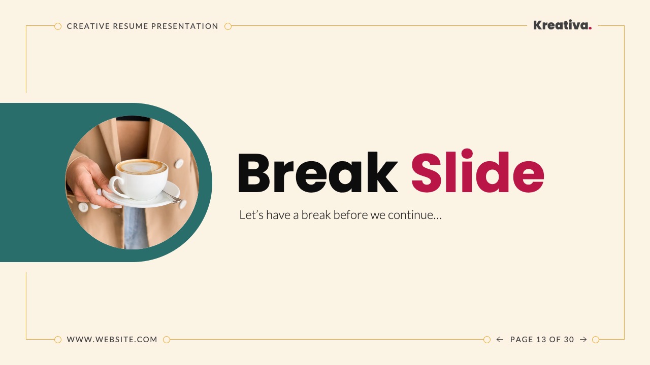 Kreativa - Creative Resume PowerPoint Template, Presentation Templates