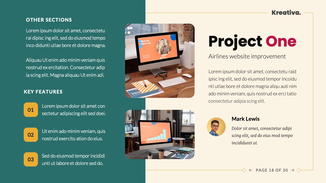 Kreativa - Creative Resume PowerPoint Template, Presentation Templates