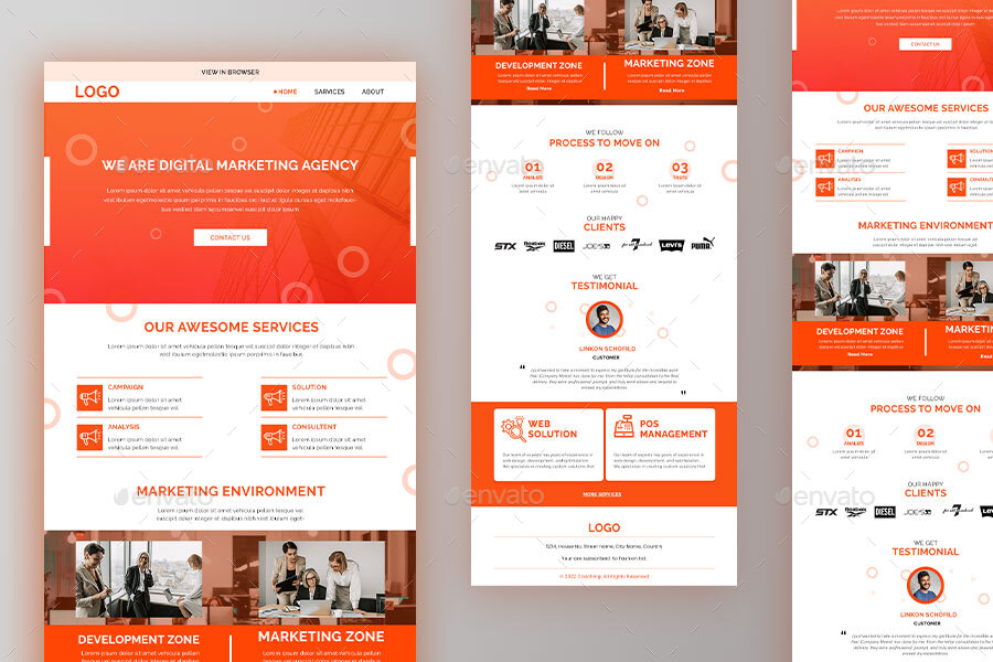 Minimalistic Email Newsletter PSD Template, Web Elements | GraphicRiver