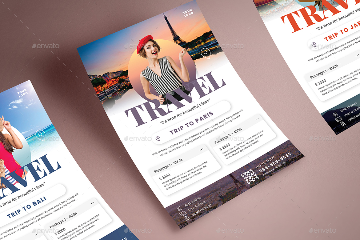 Travel & Itinerary Flyer Template, Print Templates | GraphicRiver